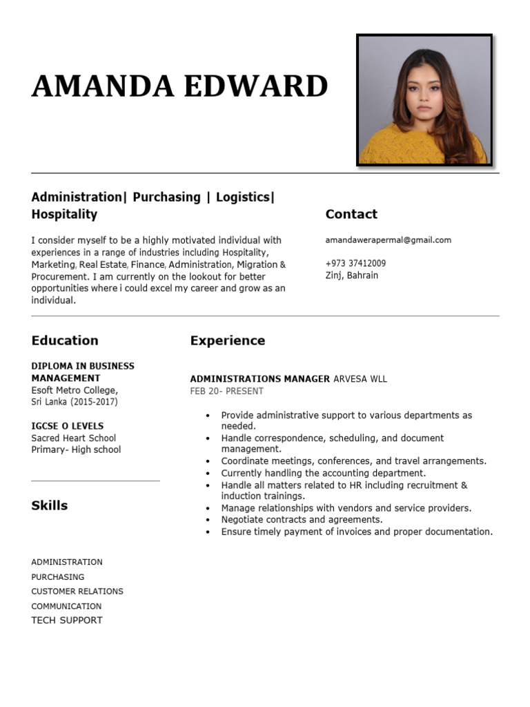 AMANDA EDWARD CV (1) | PDF | Request For Proposal | Procurement