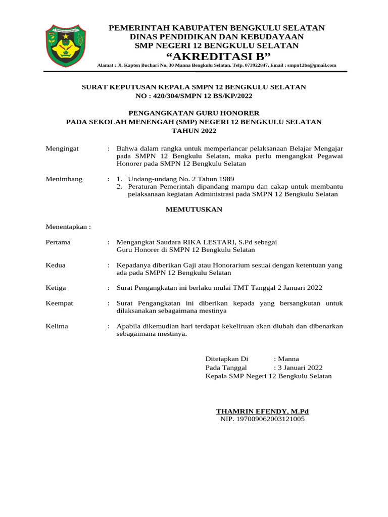 SMPN 12 BS | PDF