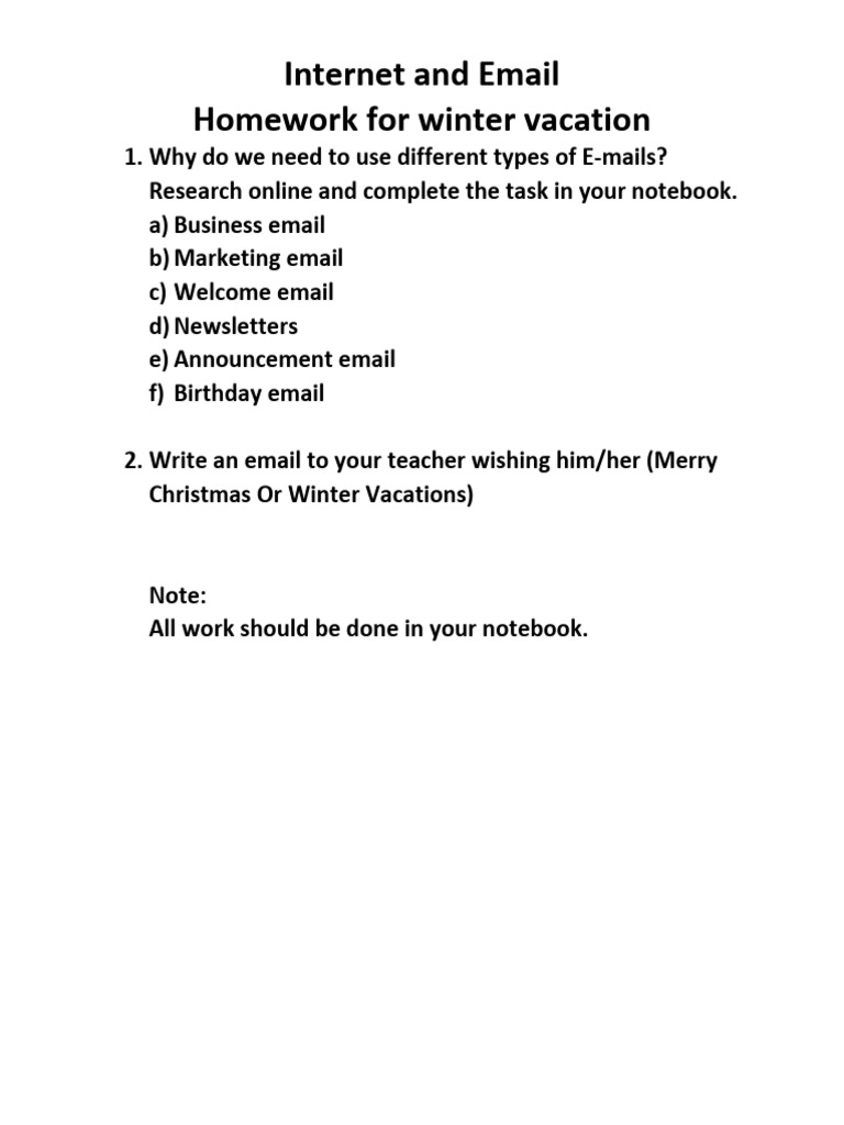 Ali Ahmed - Winter Vacation Homework Class 5 | PDF