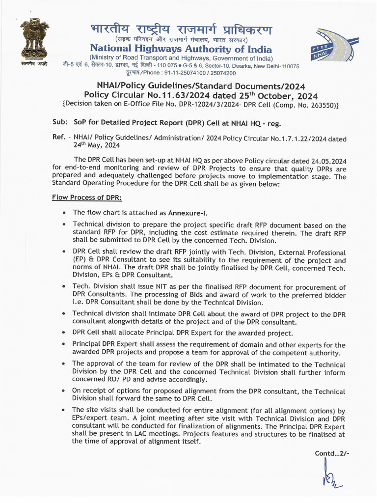 NHAI Policy Circular | PDF