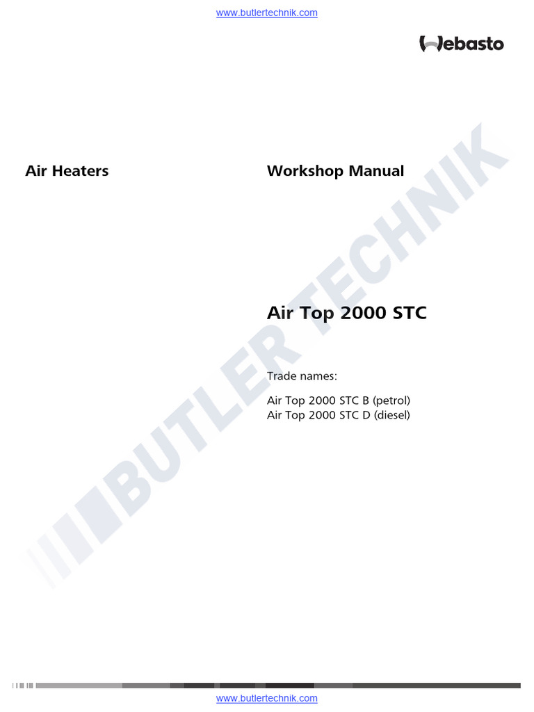 Webasto Air Top 2000 STC Heater Workshop Repair Manual | PDF ...
