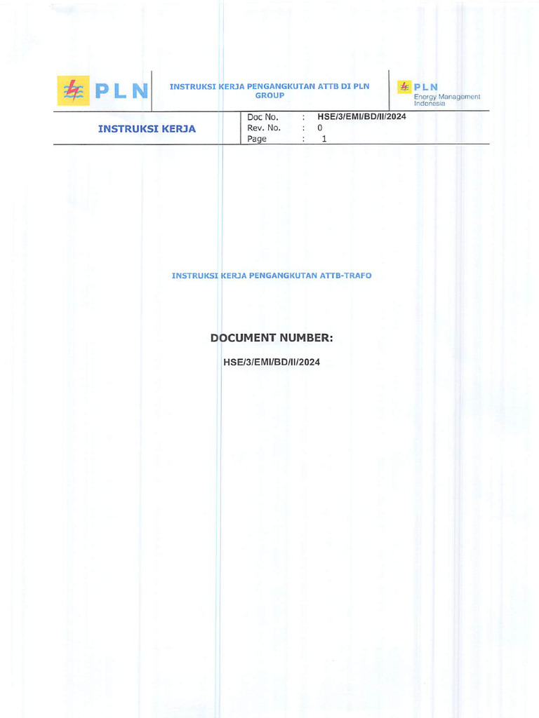 Instruksi Kerja Pengangkutan Attb-Traf0 | PDF