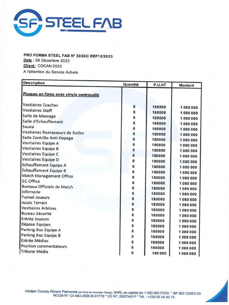 Pro Forma Steel Fab Cocan | PDF