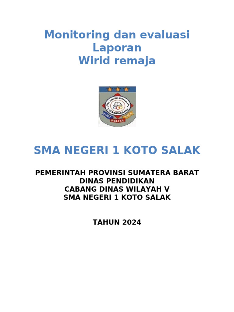 Monev-Wirid-Remaja SMAN 1 KOTO SALAK | PDF