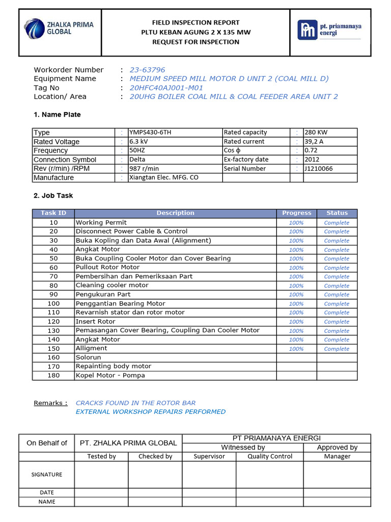 23 - 63796 Coal Mill 2d Report | PDF | Insulator (Electricity ...