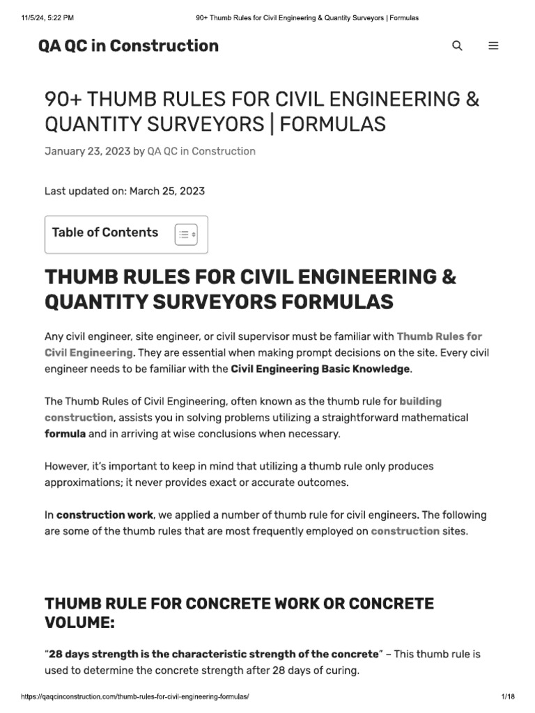 Thumb Rule | PDF