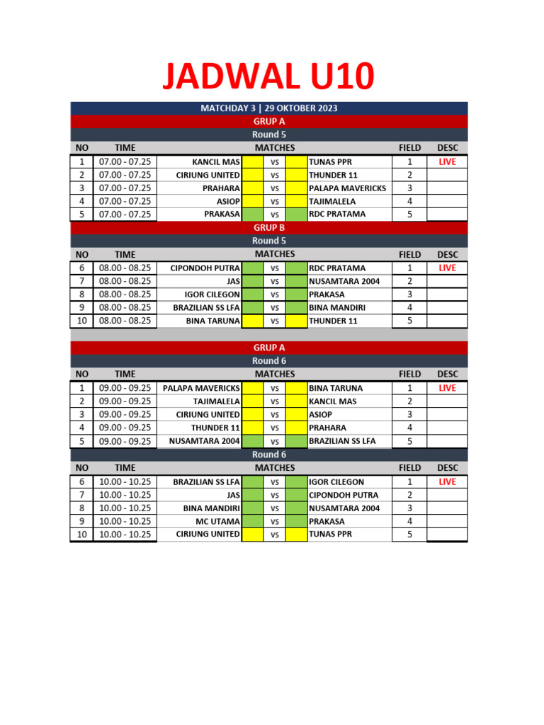 Jadwal M3 P2 U10 | PDF