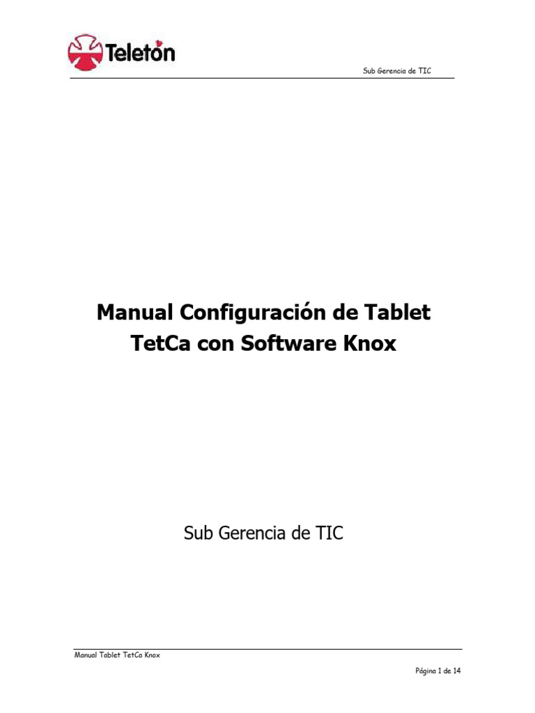 Manual Configuracion TetCa Tablet Knox | PDF | Tecnología de ...