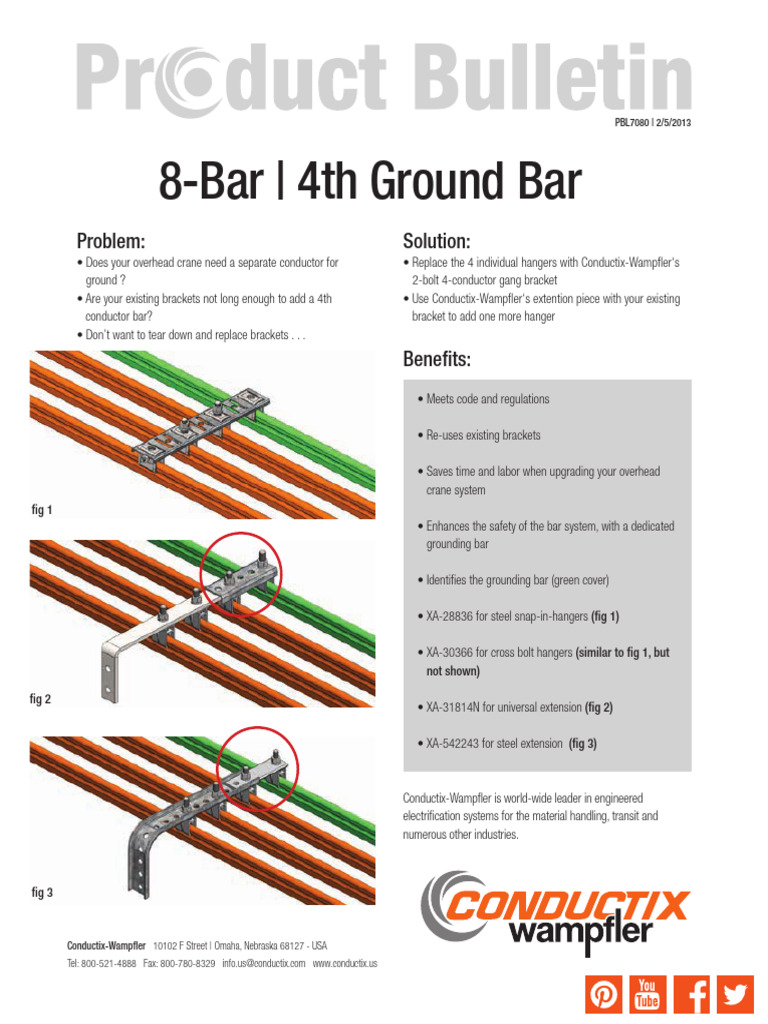Bulletin - Conductor Bar 8-Bar 4th Grounding Bar | PDF | Rail ...