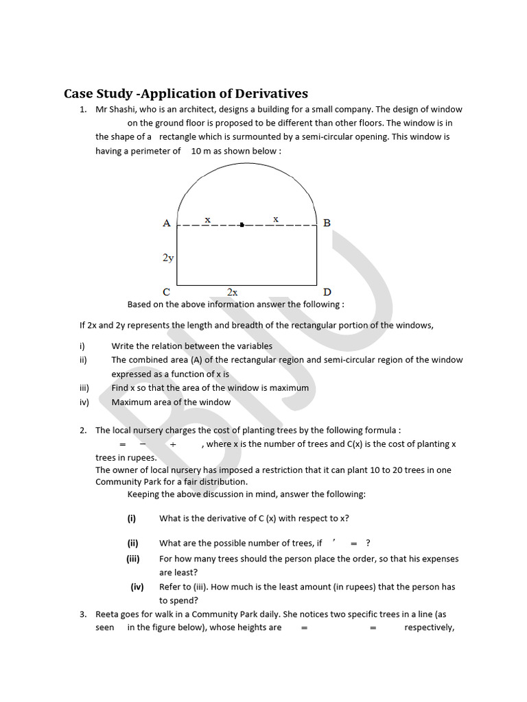 Amal Dev - Case Study Application of Derivatives | PDF | Area | Geometry