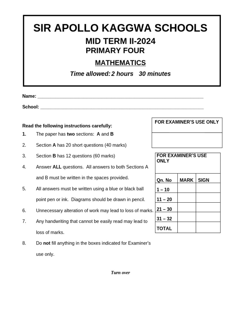 P.4 MATH Sir Apollo | PDF | Mathematics