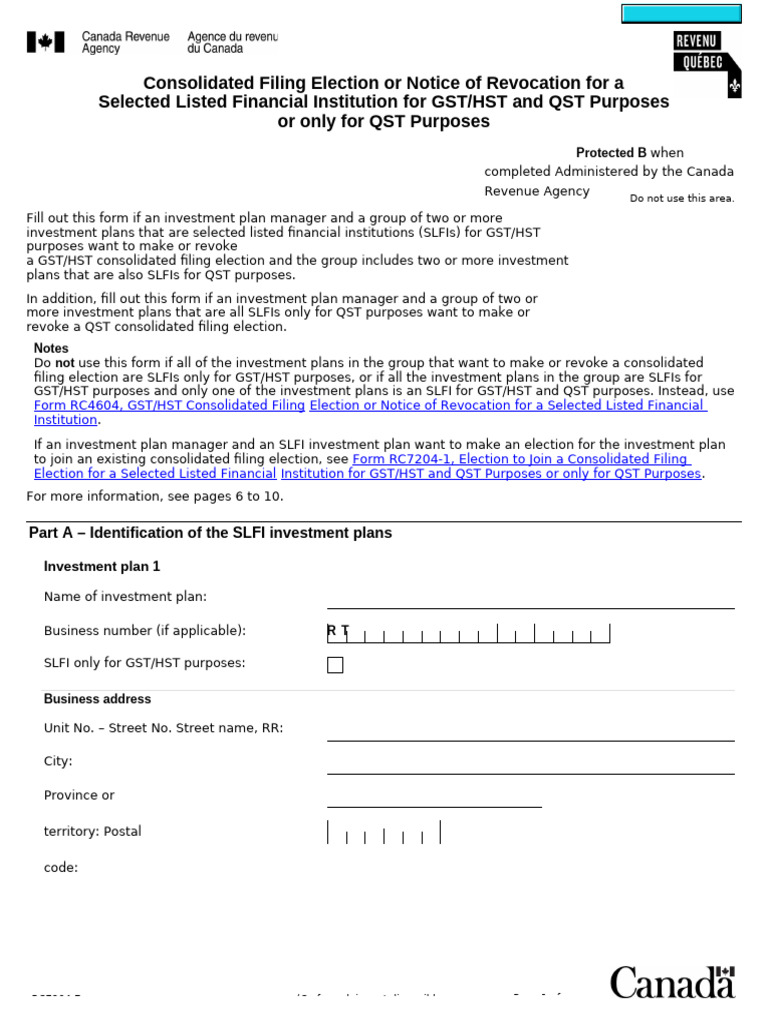 Main - Form rc7204 Consolidated Filing Election or Notice of Revocation ... Main - Form rc7204 Consolidated Filing Election or Notice of Revocation ...