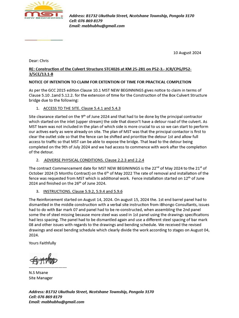 MST Intention To Claim Rev.02 | PDF | Technology & Engineering