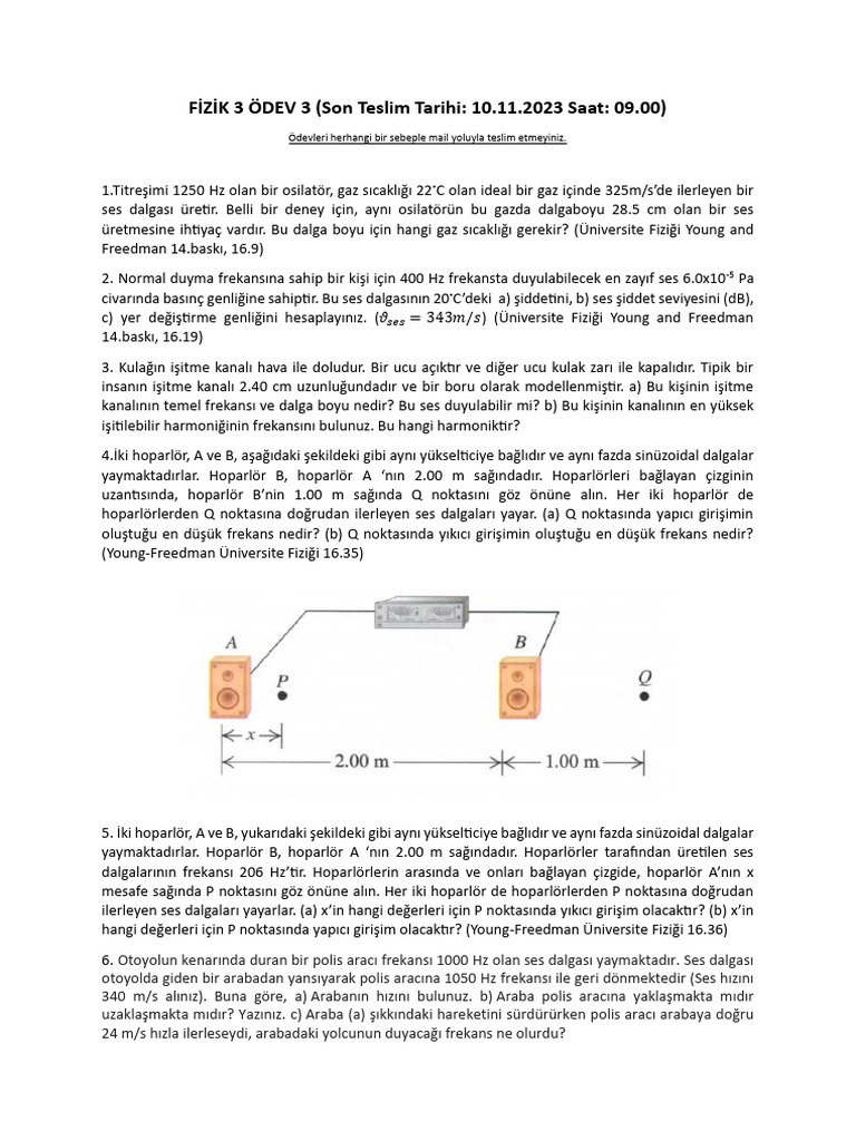 2023-2024 Güz Fizik 3 Ödev 3 | PDF