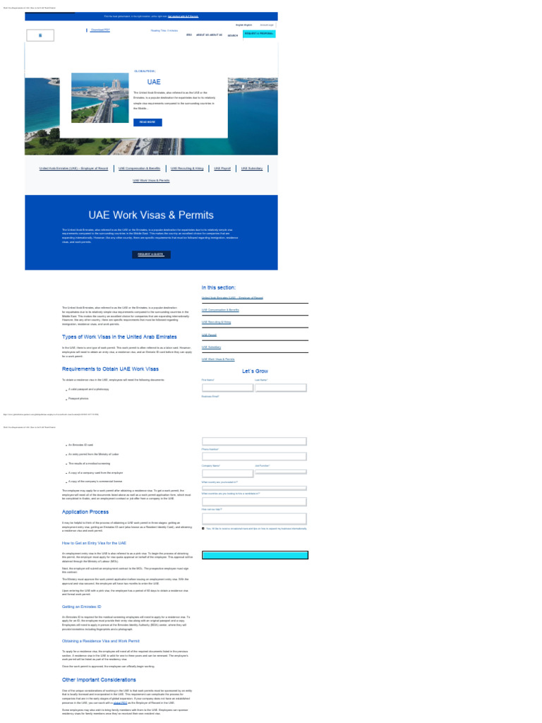 Work Visa Requirements in UAE How To Get UAE Work Permits | PDF ...
