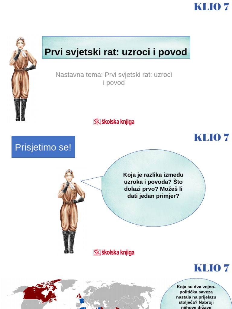 Klio 7 - PPT - Prvi Svjetski Rat - Uzroci I Povod | PDF