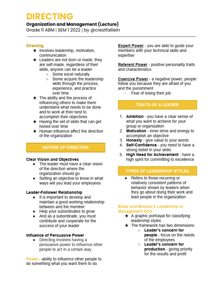 Directing Lecture | PDF | Motivational | Motivation