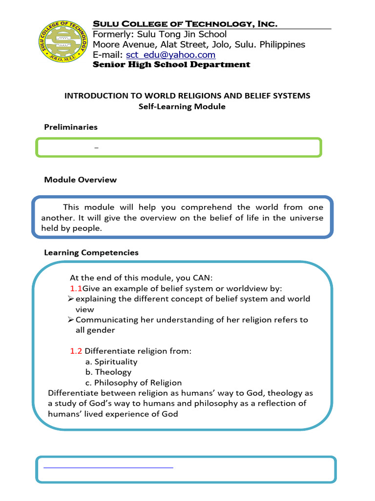 PDF WRBS 2021-22 | PDF | Monotheism | God