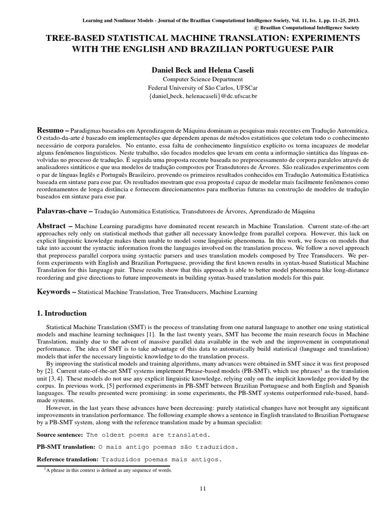 Tree-Based Machine Translation Models | PDF | Parsing | Syntax