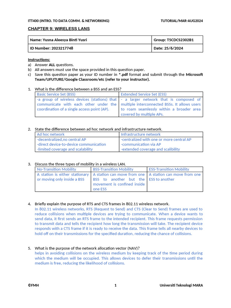 Wireless LAN Concepts and Bluetooth Overview | PDF | Wireless Lan | Computer Network