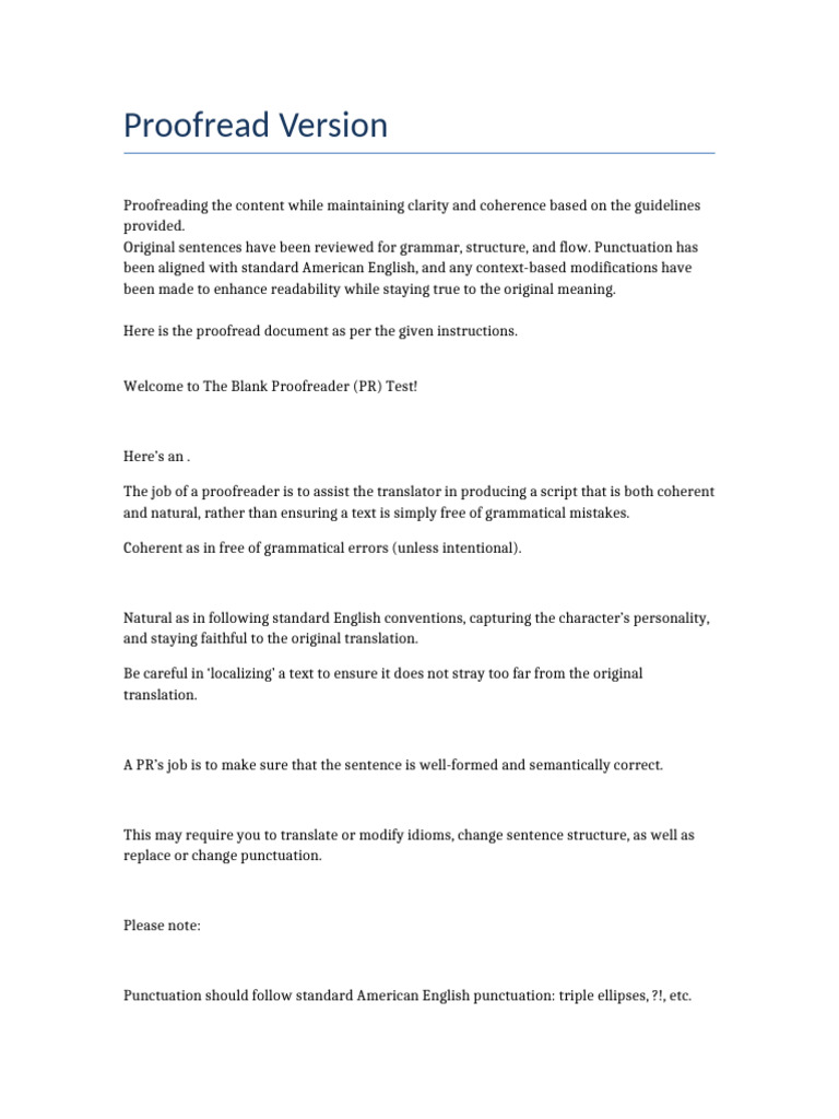 Proofread Version | PDF | Proofreading | Translations