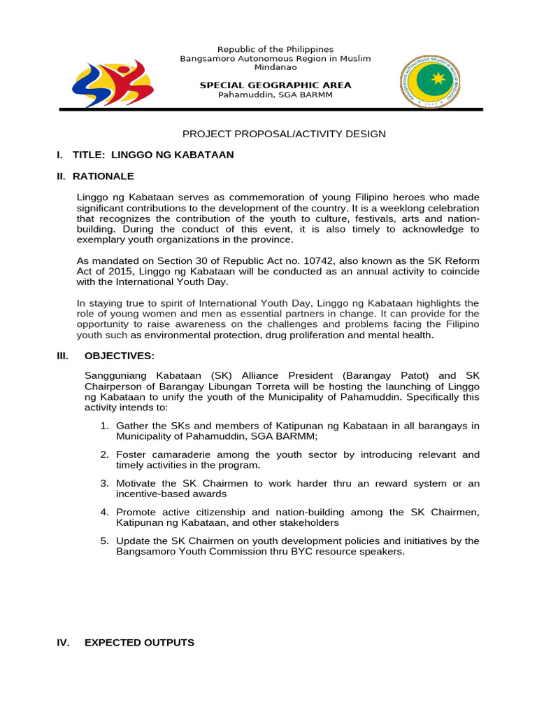 Linggo ng Kabataan 2024 Proposal | PDF