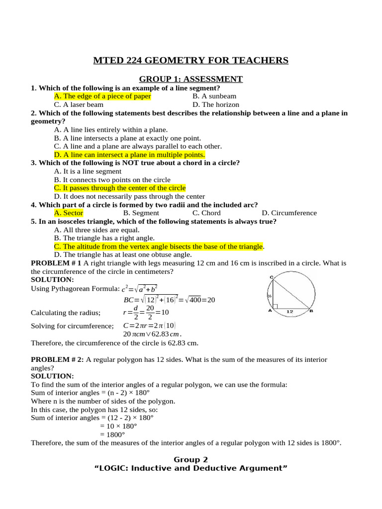 Compilation Questions With Ans. | PDF | Line (Geometry) | Cartesian ...