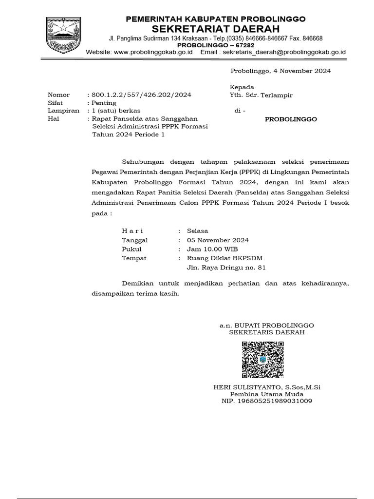 SR - Und Rapat Panselda Masa Sanggah PPPK 1 | PDF