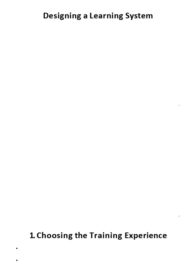 Designing A Learning System | PDF | Function (Mathematics) | Learning