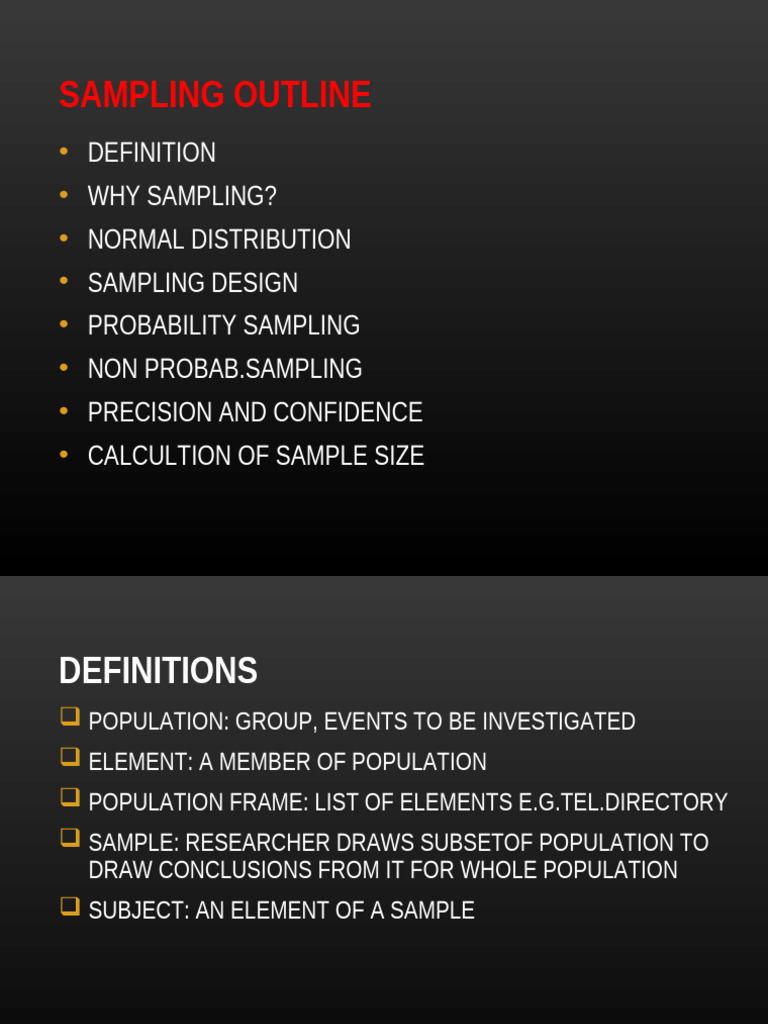 sampling | PDF | Sampling (Statistics) | Accuracy And Precision