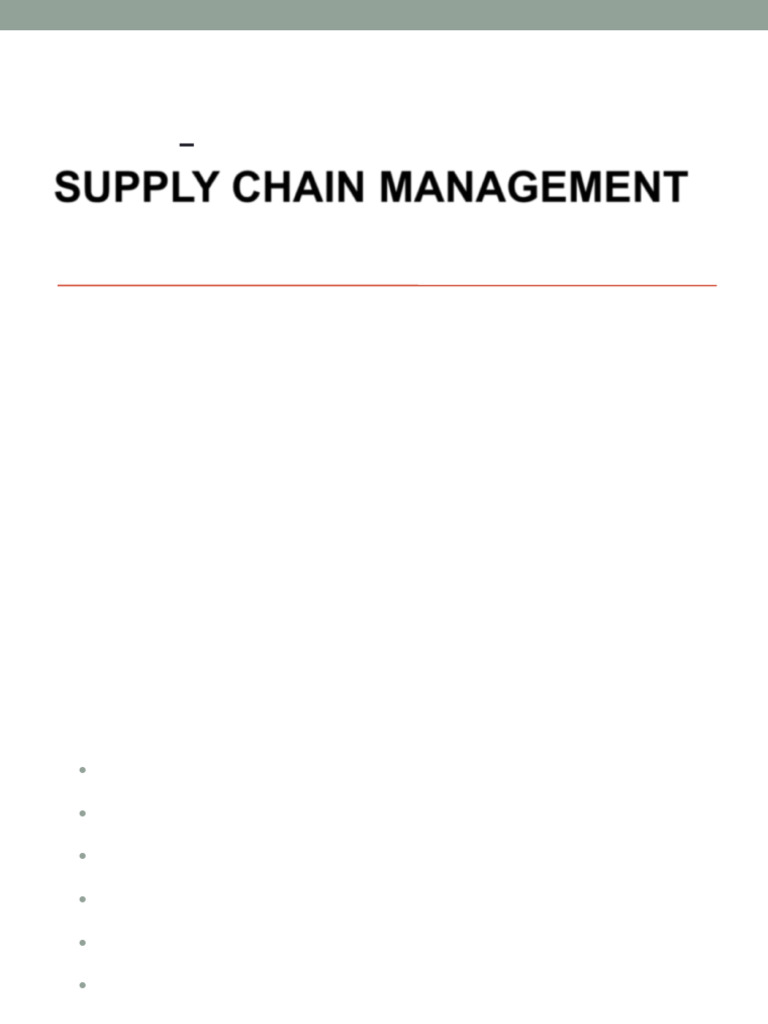 9-Supply Chain Management | PDF | Supply Chain | Inventory
