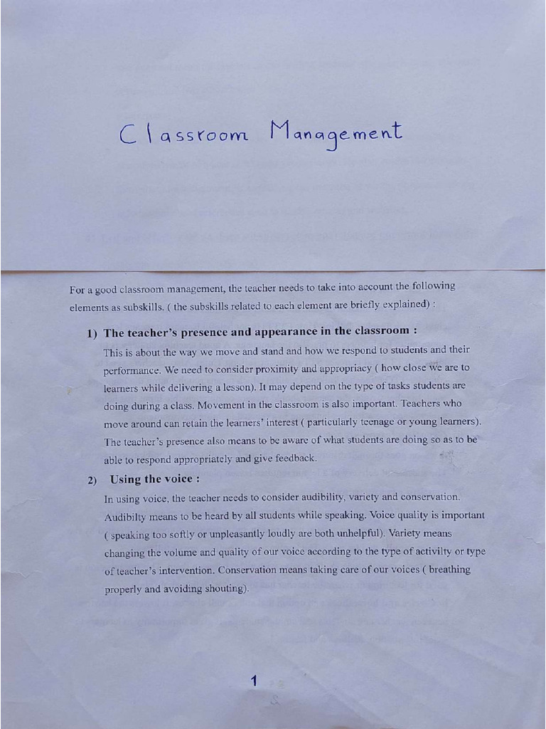 Classroom Management | PDF