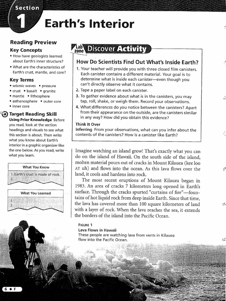 Earth's Interior Reading Assignment | PDF