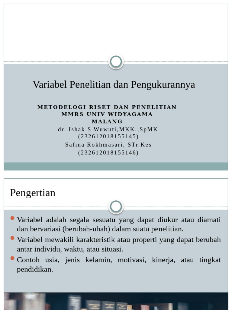 Metodologi Penelitian: Variabel dan Pengukuran | PDF