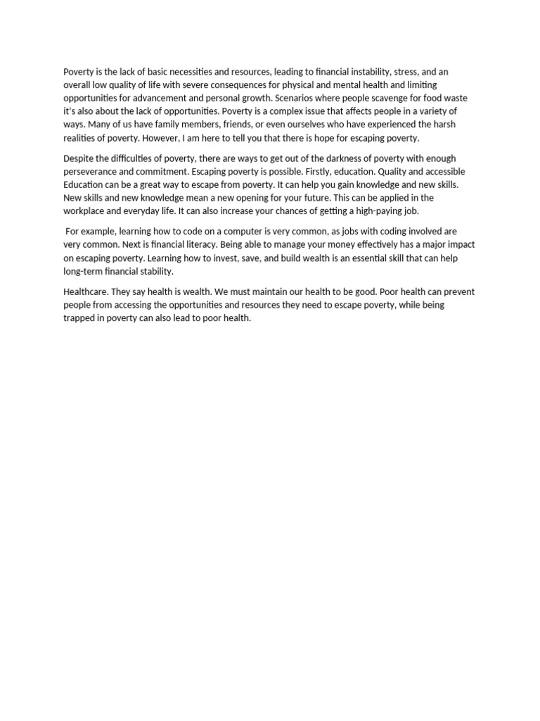 Poverty Speech | PDF