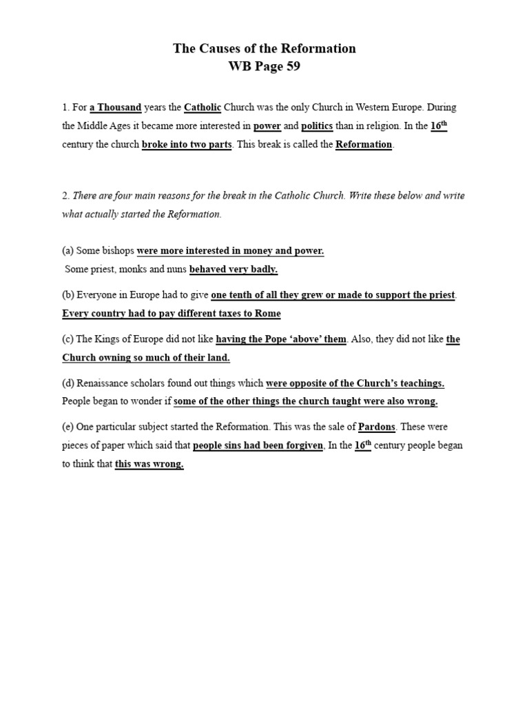 Https Mlisresources - Info File The Causes of The Reformation | PDF ...