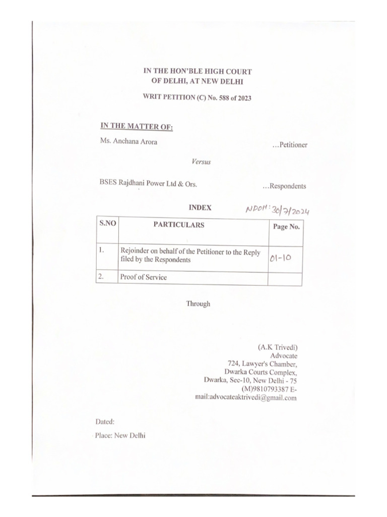 Anchana Arora - Rejoinder | PDF