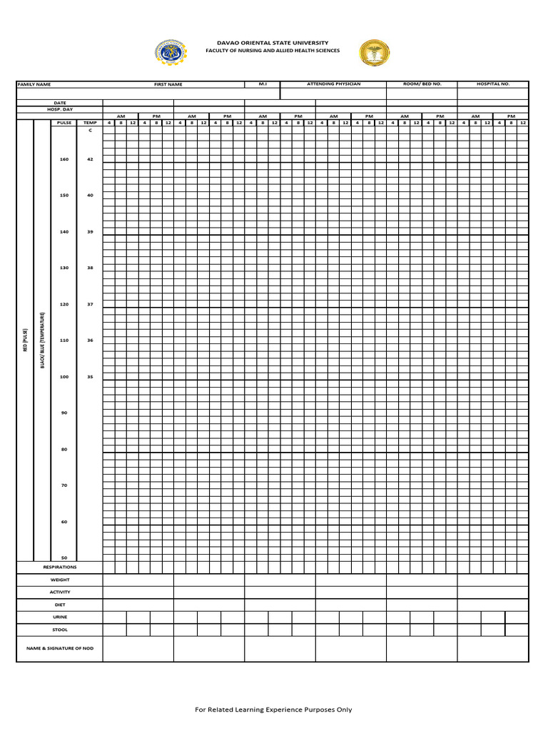 Vital Signs Graphic Chart Example | PDF