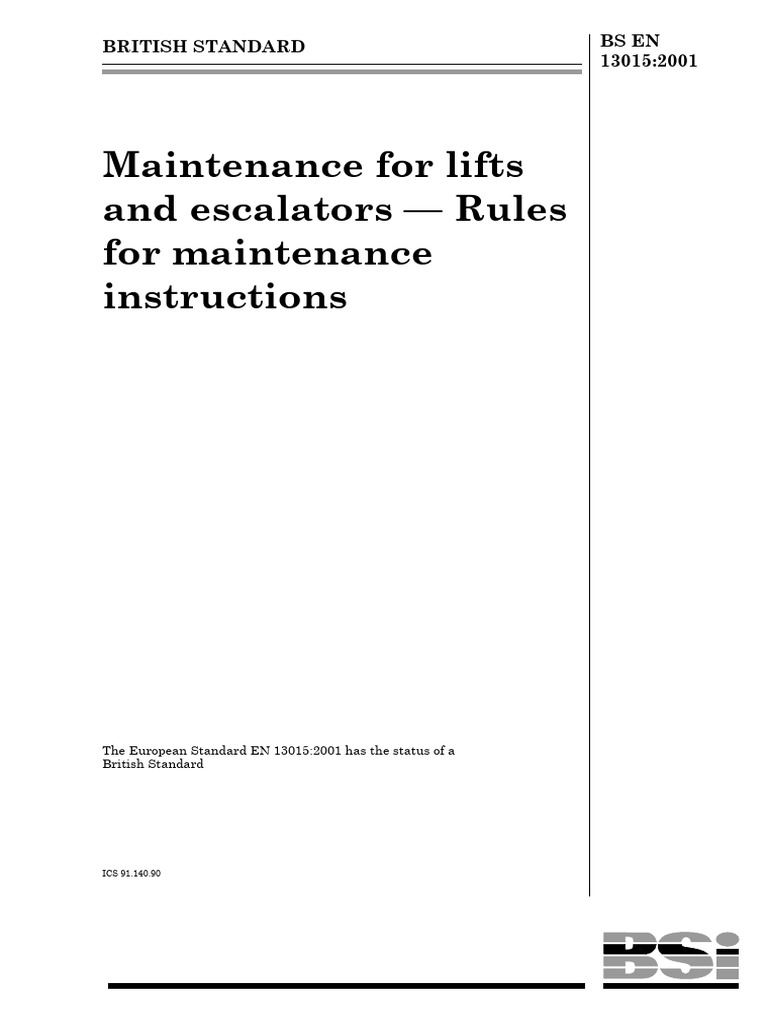BS en 13015 | PDF | Elevator | Switch