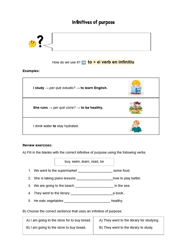 Infinitives of Purpose | PDF | Language Arts & Discipline