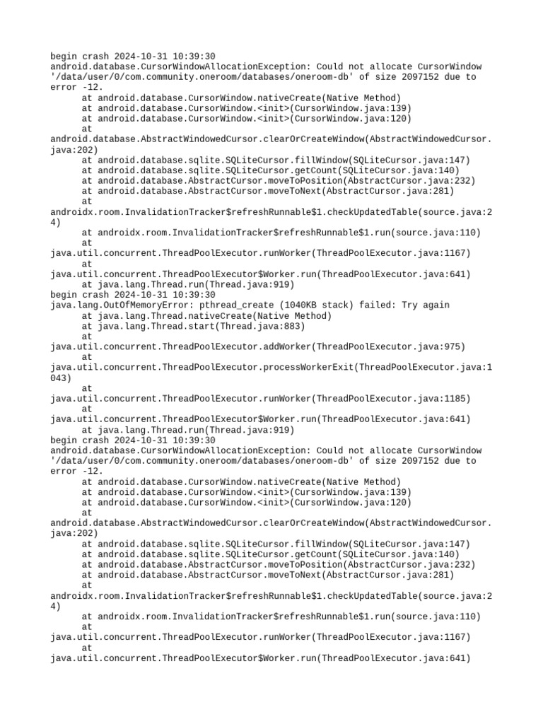 crash2024-10-31 | PDF | Java (Programming Language) | Models Of Computation