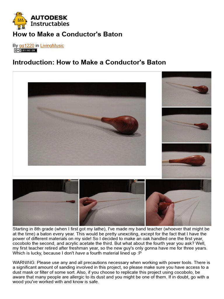 How to Make a Conductor's Baton | PDF | Tools | Metalworking