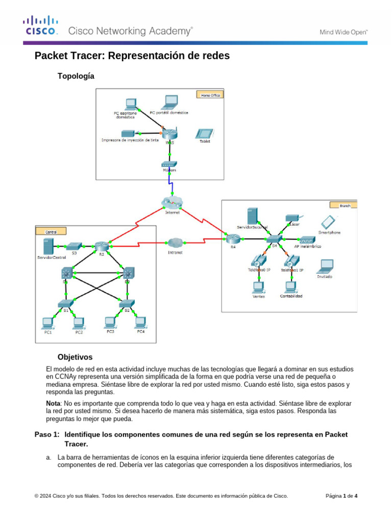 Guia Packet Tracer - Network Representation-1 | PDF | Red de ...