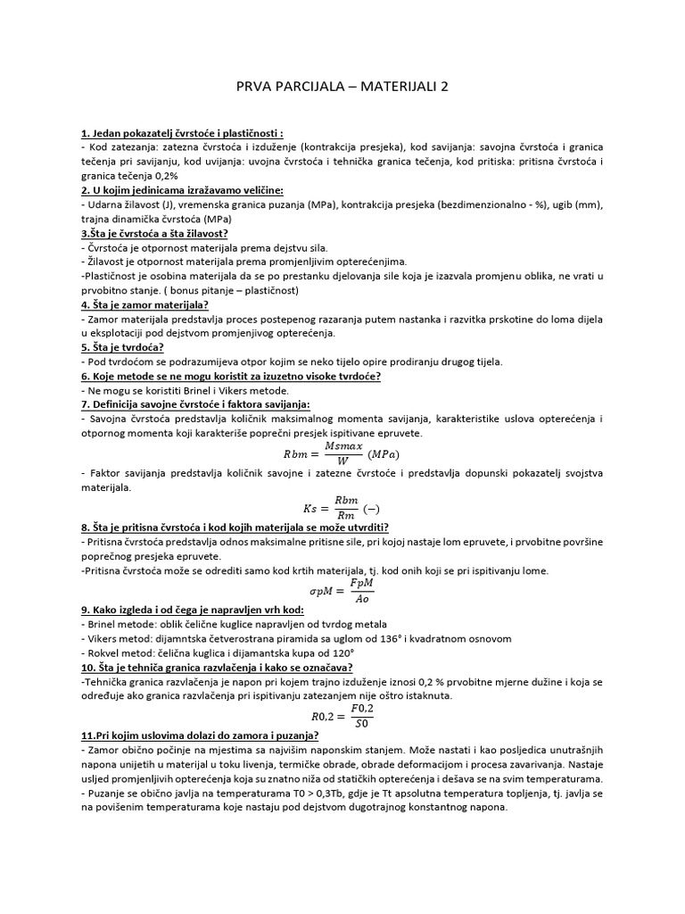 Prva Parcijala - Materijali 2 | PDF