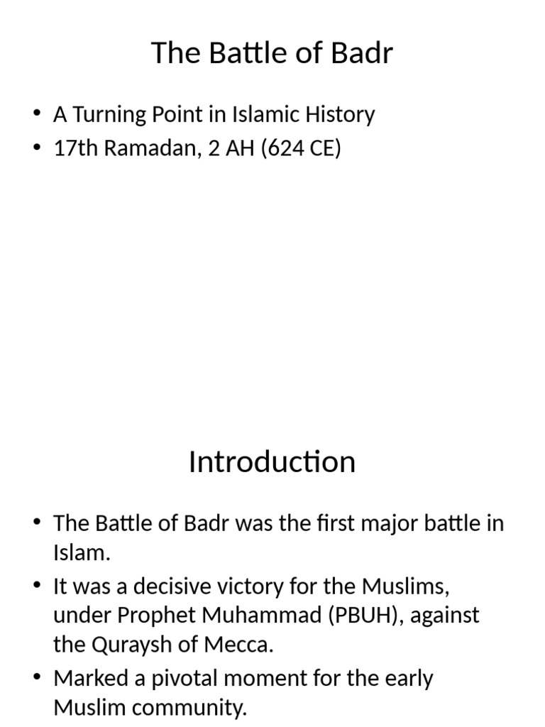 Battle of Badr: A Pivotal Victory | PDF | Muhammad | Banu Hashim