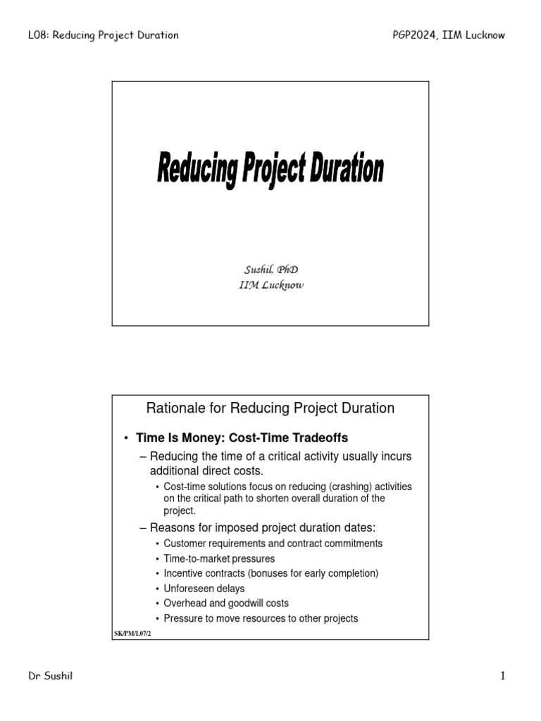 SK Handout PM 2024 L06 Crashing | PDF