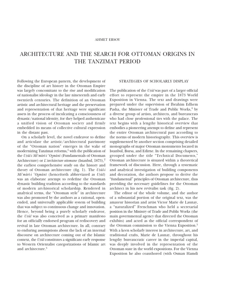 Architecture and The Search For Ottoman Origins in The Tanzimat Period ...