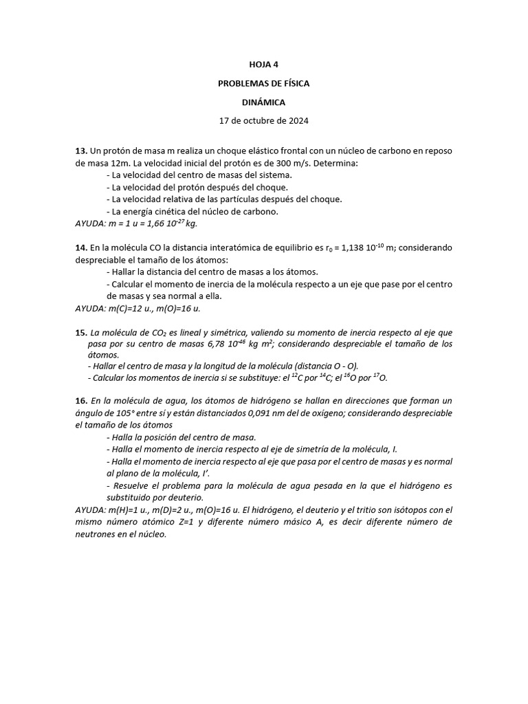 Hoja Problemas 4 | PDF