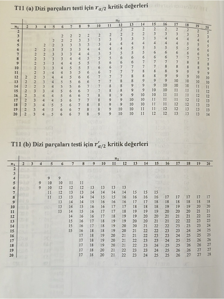 Run Testi Tablo | PDF