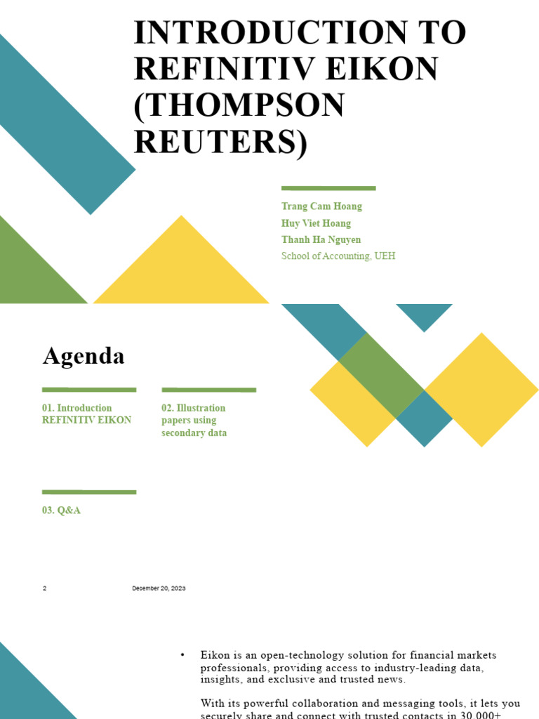 20231219-Refinitiv-Eikon 231226 103621 | PDF | Microsoft Excel | Risk